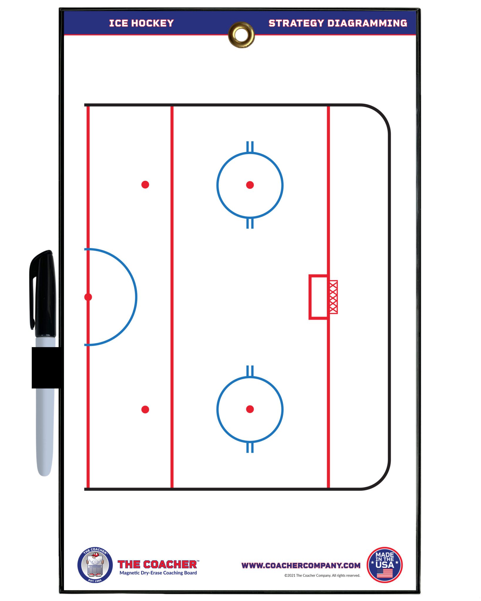 Ice Hockey Coach Board -Magnetic Dry Erase Clipboard for Coaches ...